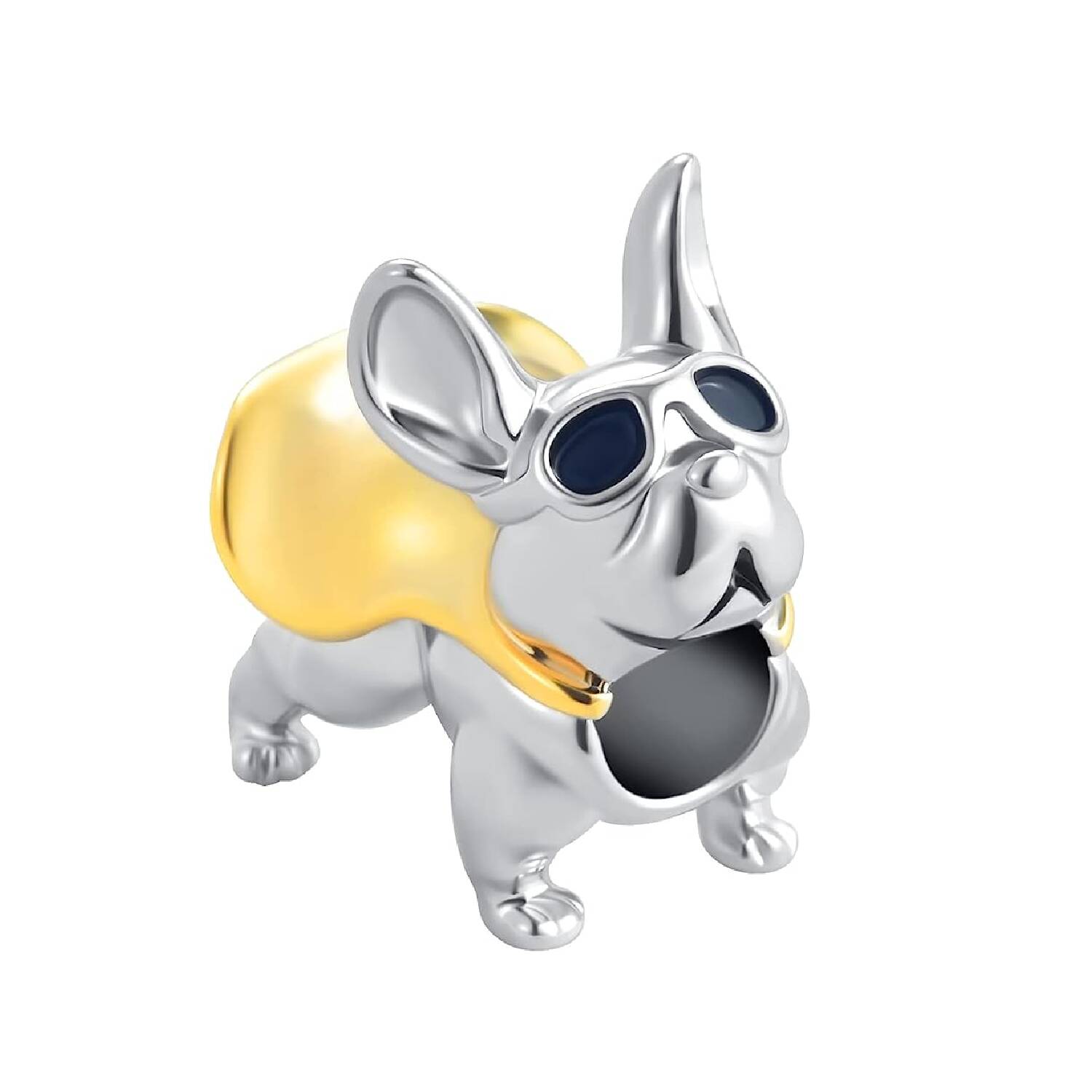 Charm Perro Bulldog Francés Super Héroe En Plata 925 - Silver Heart