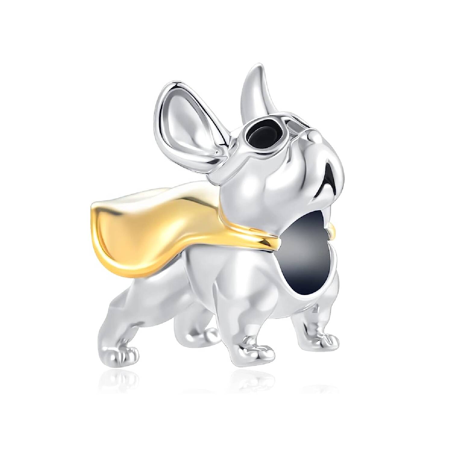Charm Perro Bulldog Francés Super Héroe En Plata 925 - Silver Heart