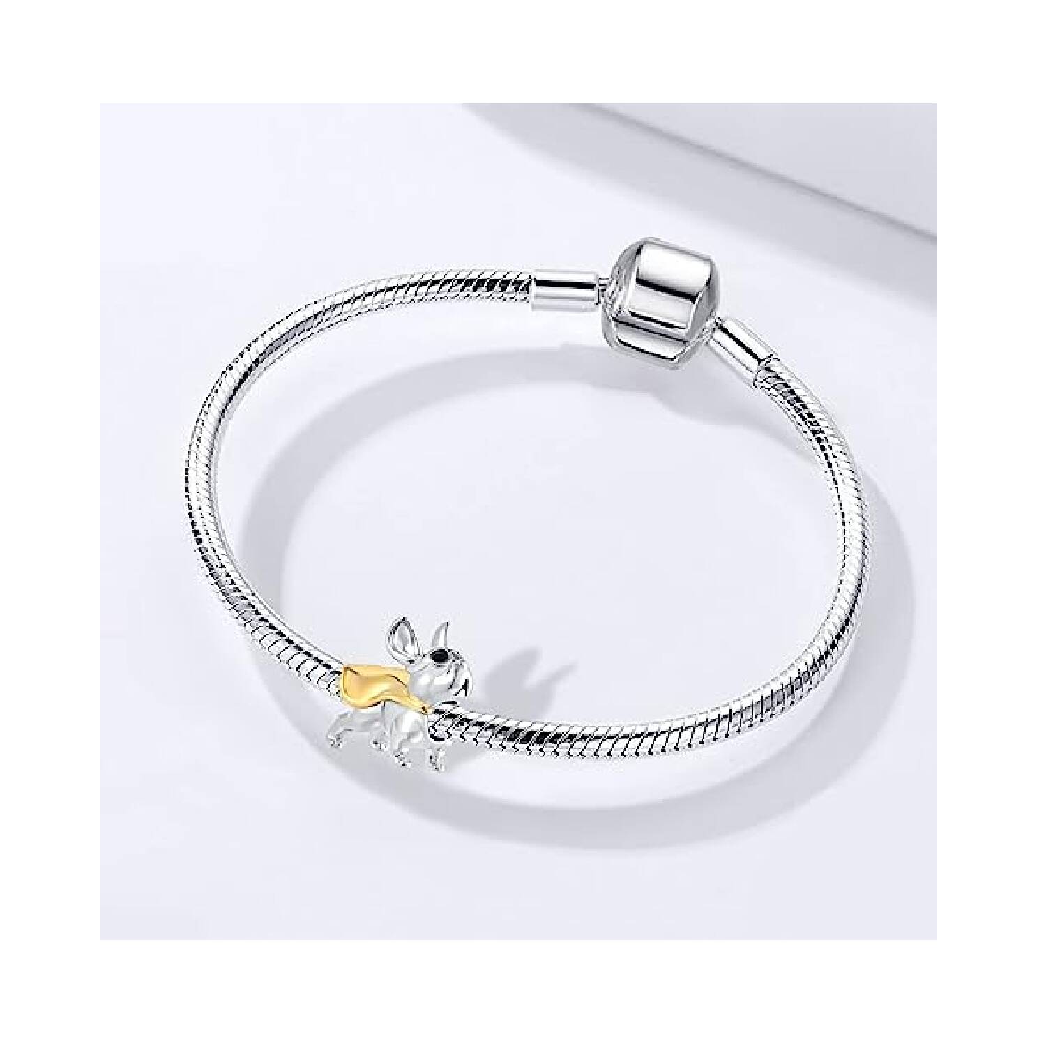 Charm Perro Bulldog Francés Super Héroe En Plata 925 - Silver Heart