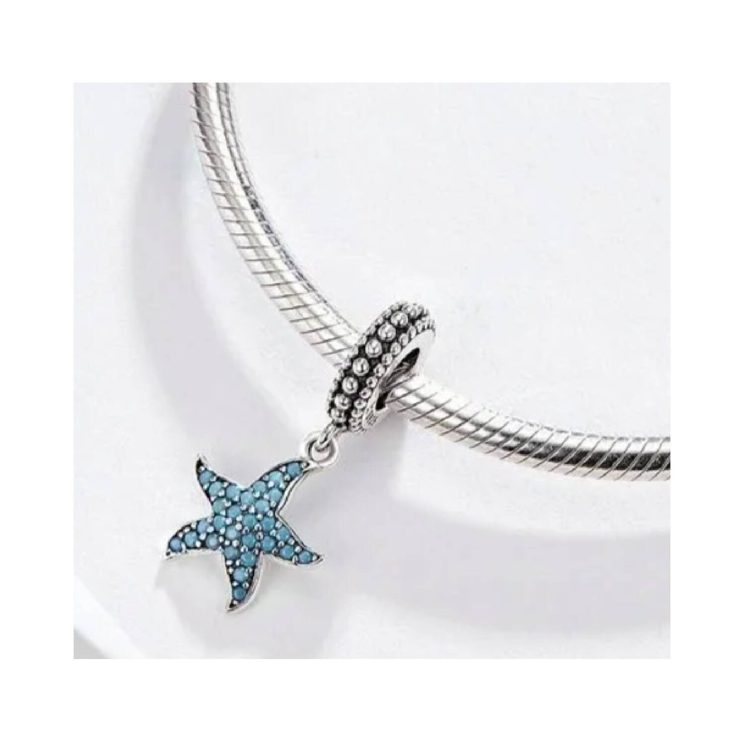 Charm Estrella de Mar Celeste En Plata 925 - Silver Heart