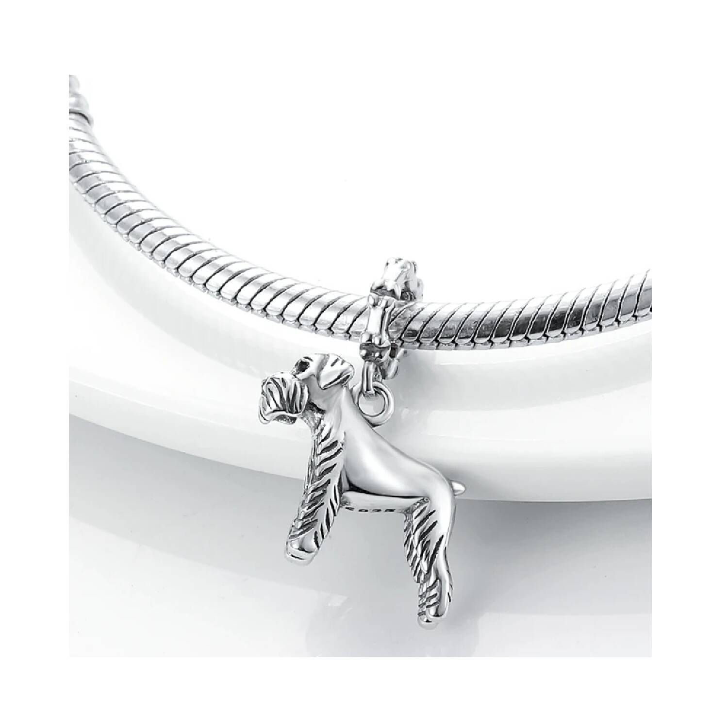 Charm Perro Schnauzer En Plata 925 - Silver Heart
