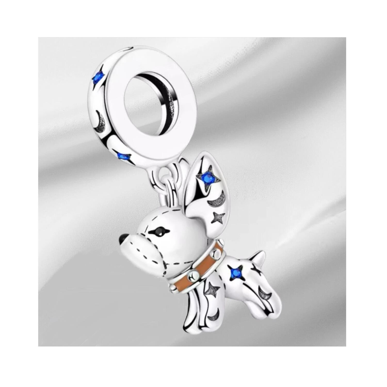 Charm Perro Chihuahua Media Lunas y Estrellas En Plata 925 - Silver Heart